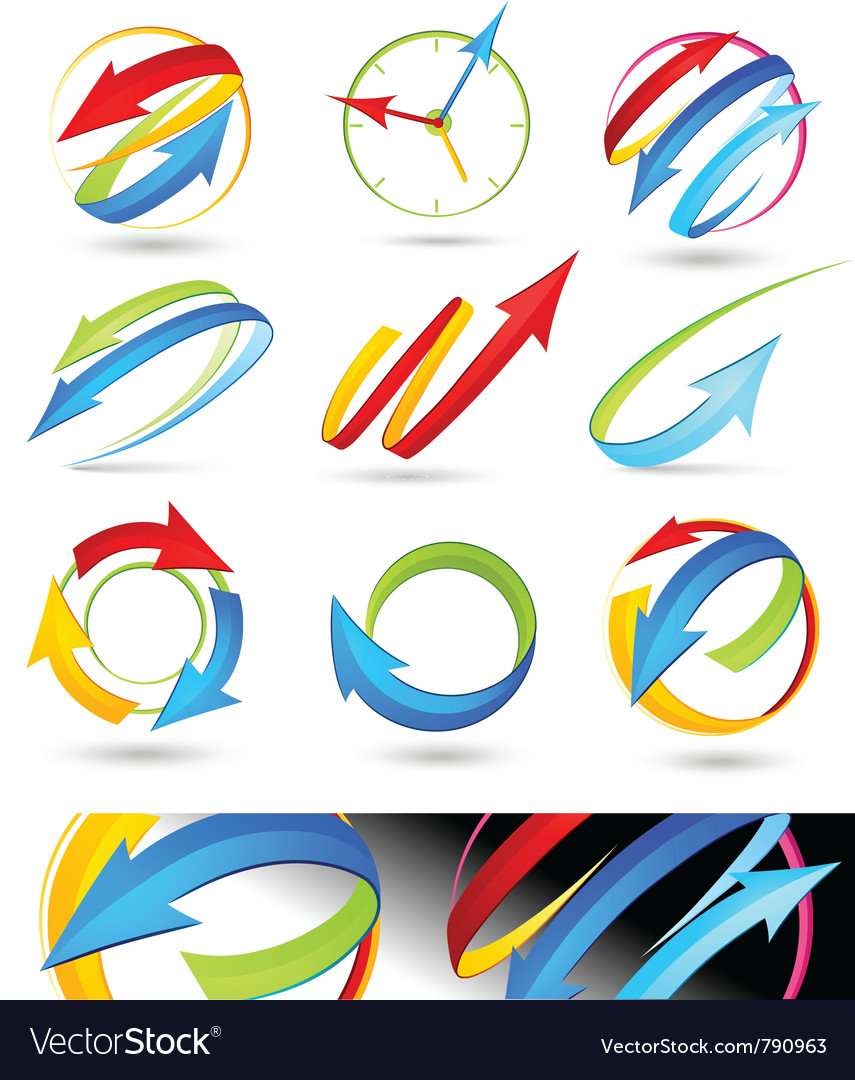 Collection of colour arrows Royalty Free Vector Image Collection of colour arrows Royalty Free Vector Image