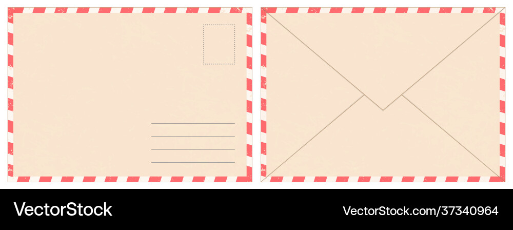 Blank retro postal envelope old vintage air mail Vector Image