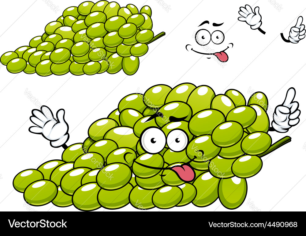 Cartoon green grape bunch character Royalty Free Vector