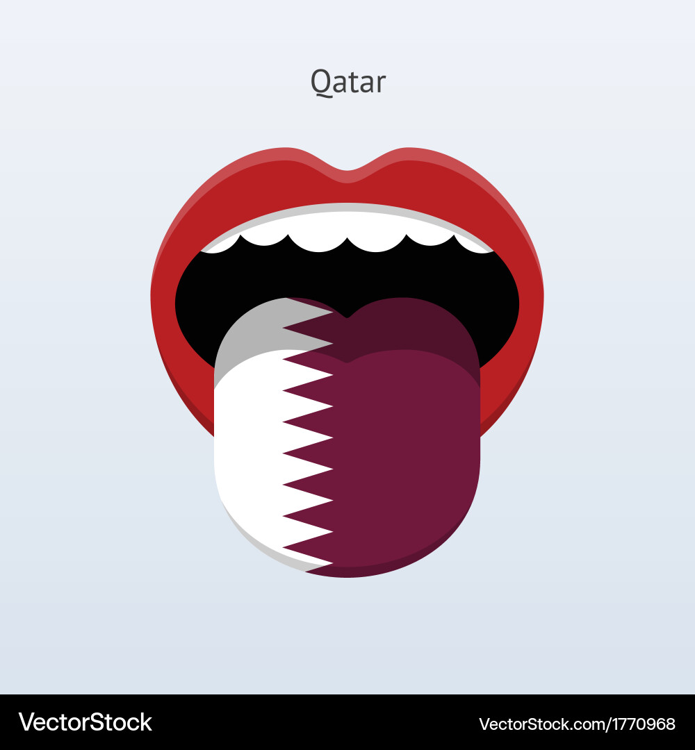 Qatar language abstract human tongue Royalty Free Vector