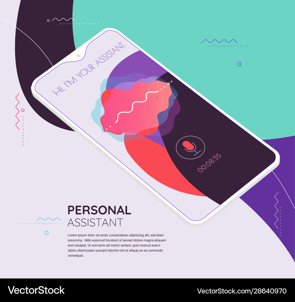 Augmented reality personal voice assistant mobile Vector Image