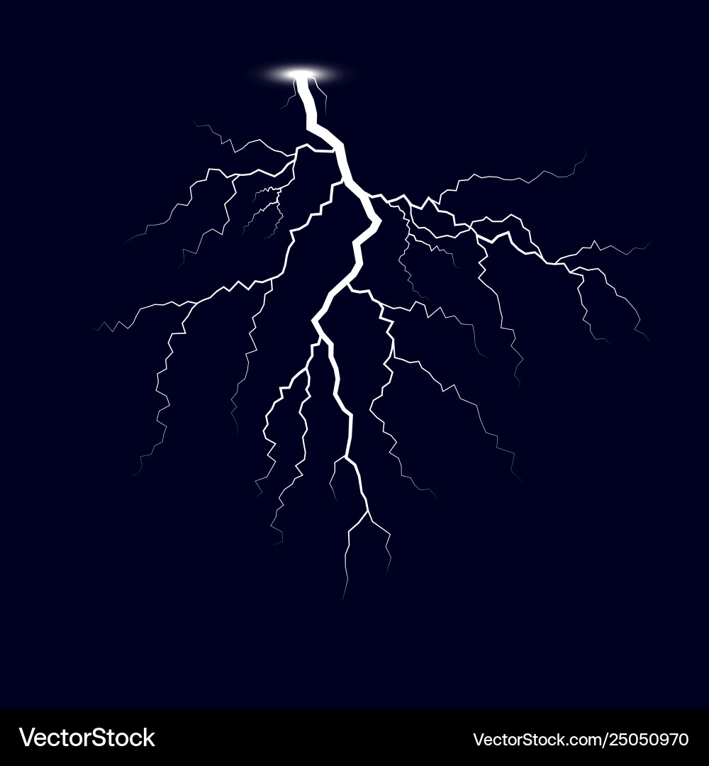 Lightning thunder storm lightnings isolated Vector Image
