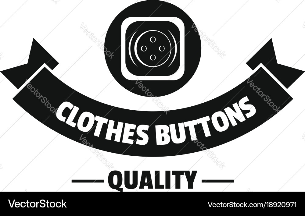 Clothes button retro logo simple black style Vector Image