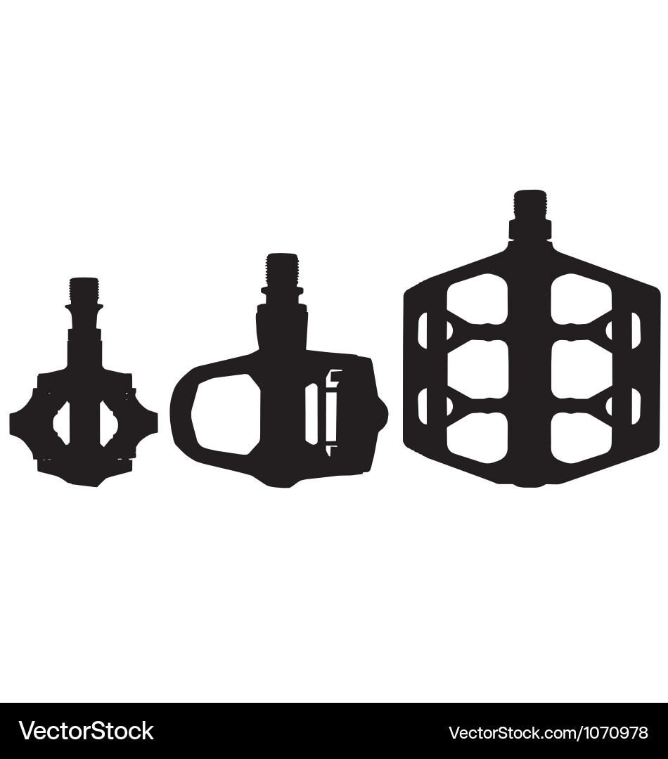 Bicycle pedal silhouettes Royalty Free Vector Image