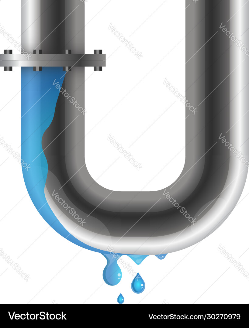 Water pipe leaking drops Royalty Free Vector Image