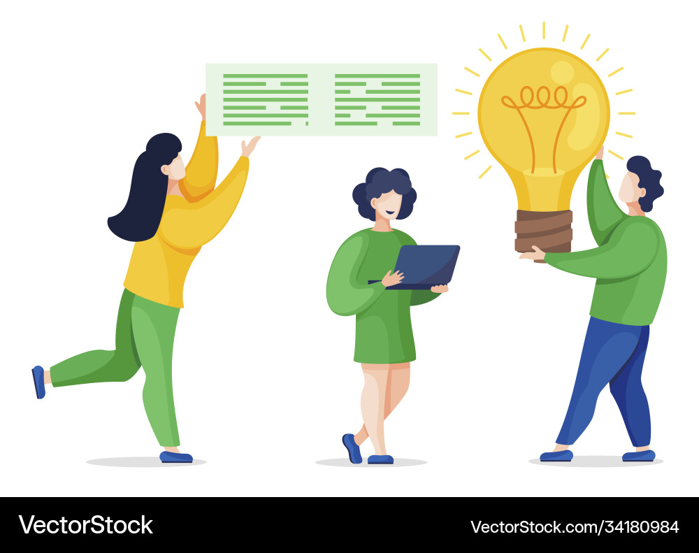 Teamwork financial reports and tools for startup Vector Image