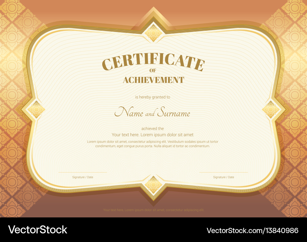Certificate of achievement template Royalty Free Vector