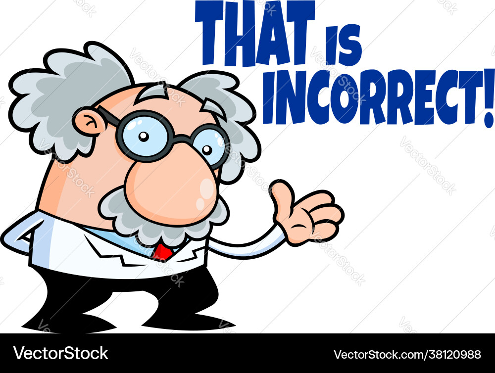 Science professor cartoon character showing Vector Image