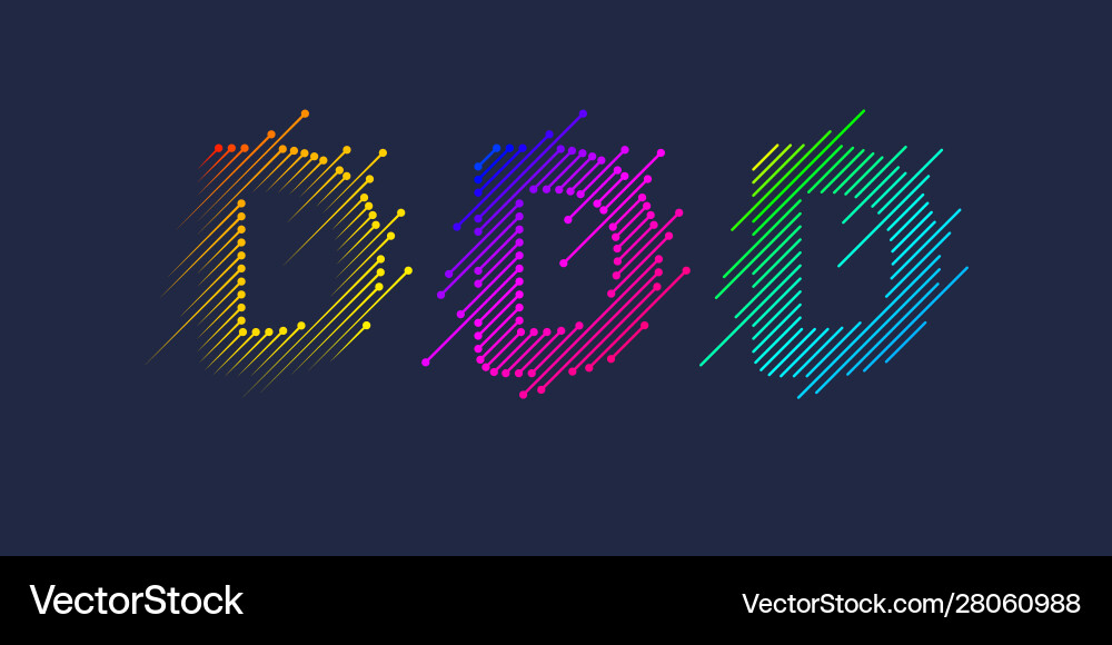 Several variants one letter d latin Royalty Free Vector
