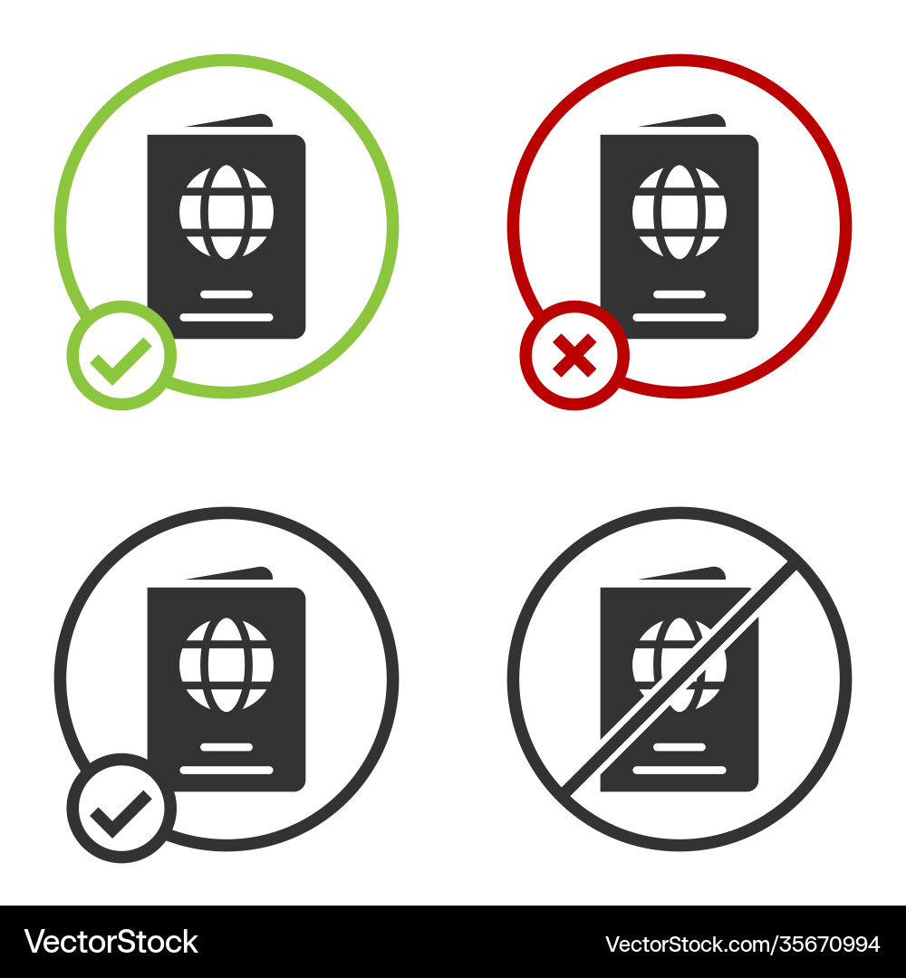 Black passport with biometric data icon isolated Vector Image