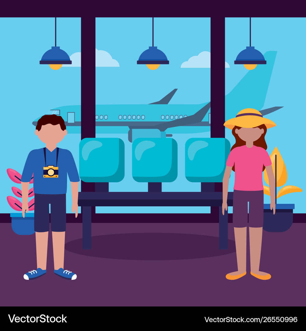 People and travel flat design Royalty Free Vector Image