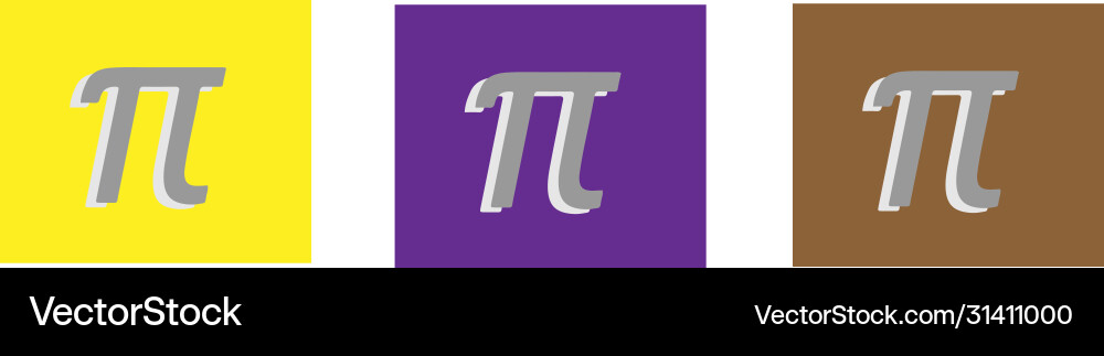 Pi icon isolated on background Royalty Free Vector Image