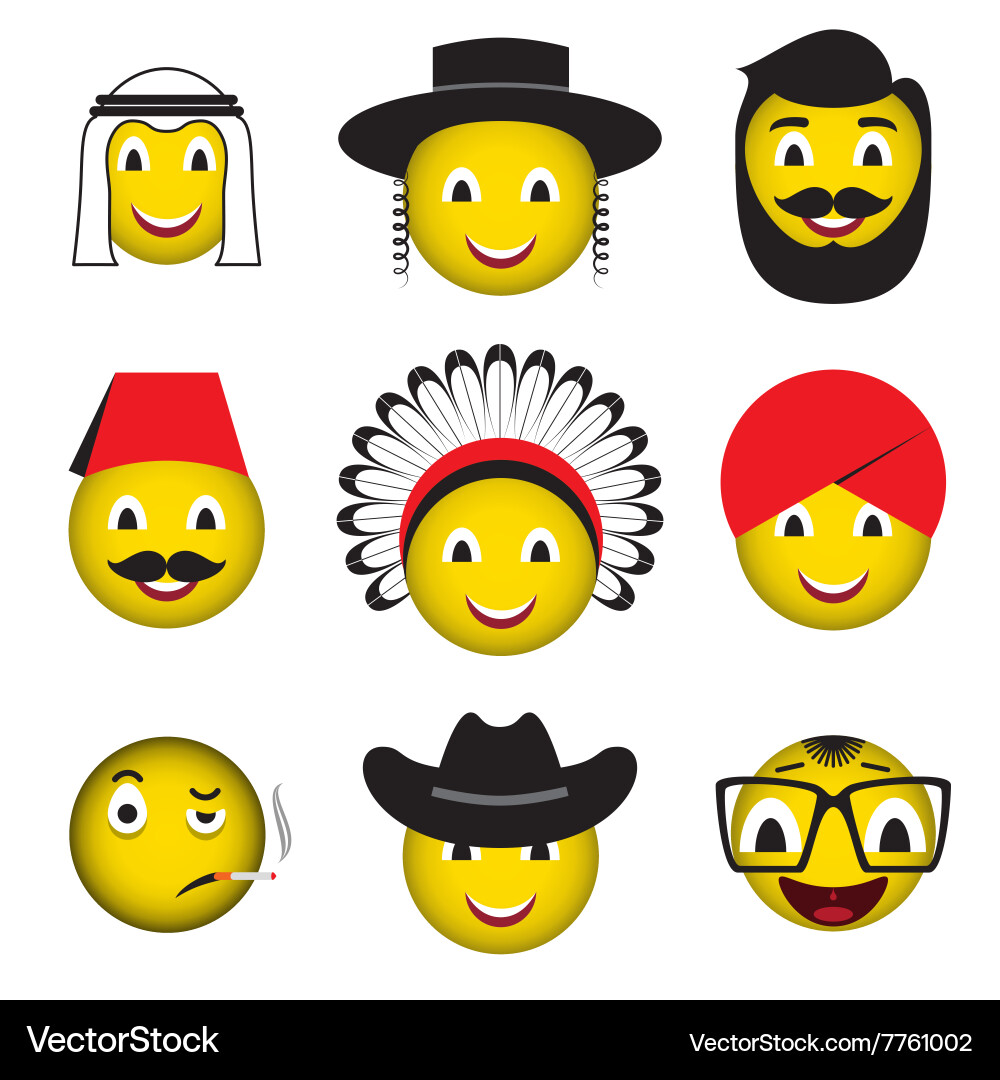 Avatar emoticons emoji smiley icons Royalty Free Vector