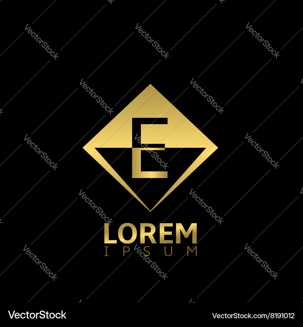 Golden e letter Royalty Free Vector Image - VectorStock