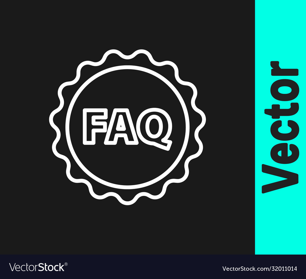 White line label with text faq information icon Vector Image