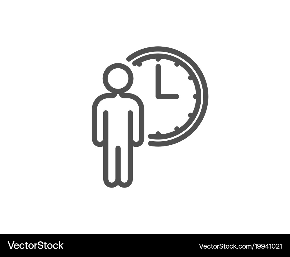 Person waiting line icon service time sign Vector Image