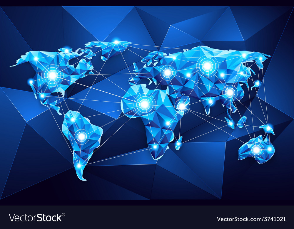 World map Global Network Royalty Free Vector Image