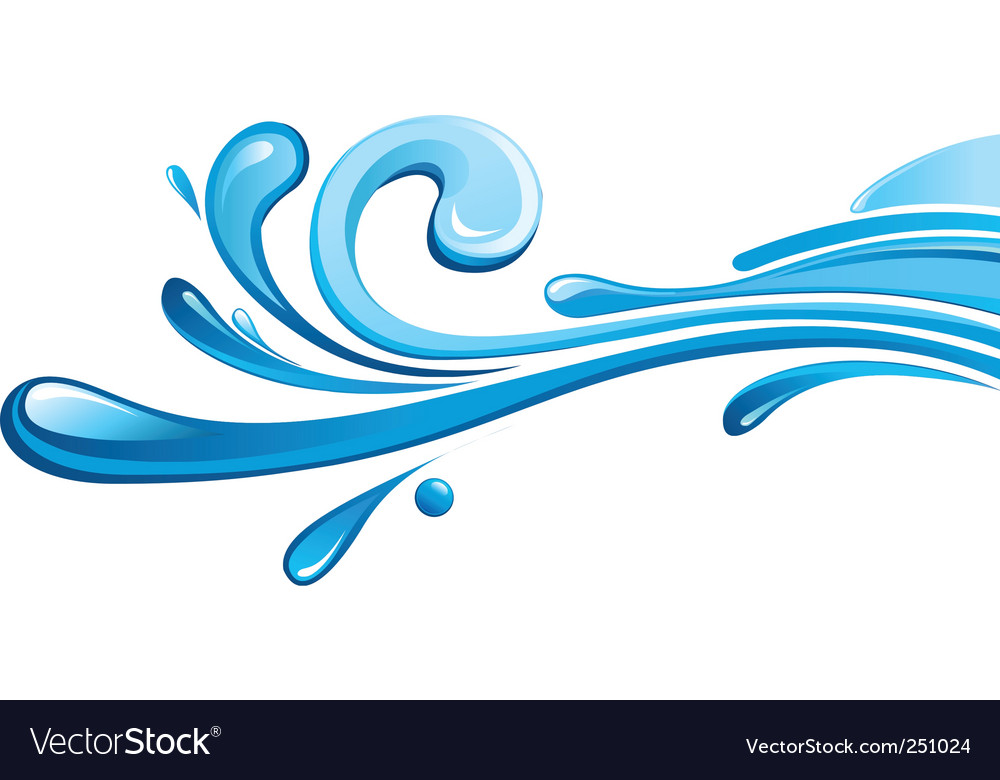 Waves splash Royalty Free Vector Image - VectorStock