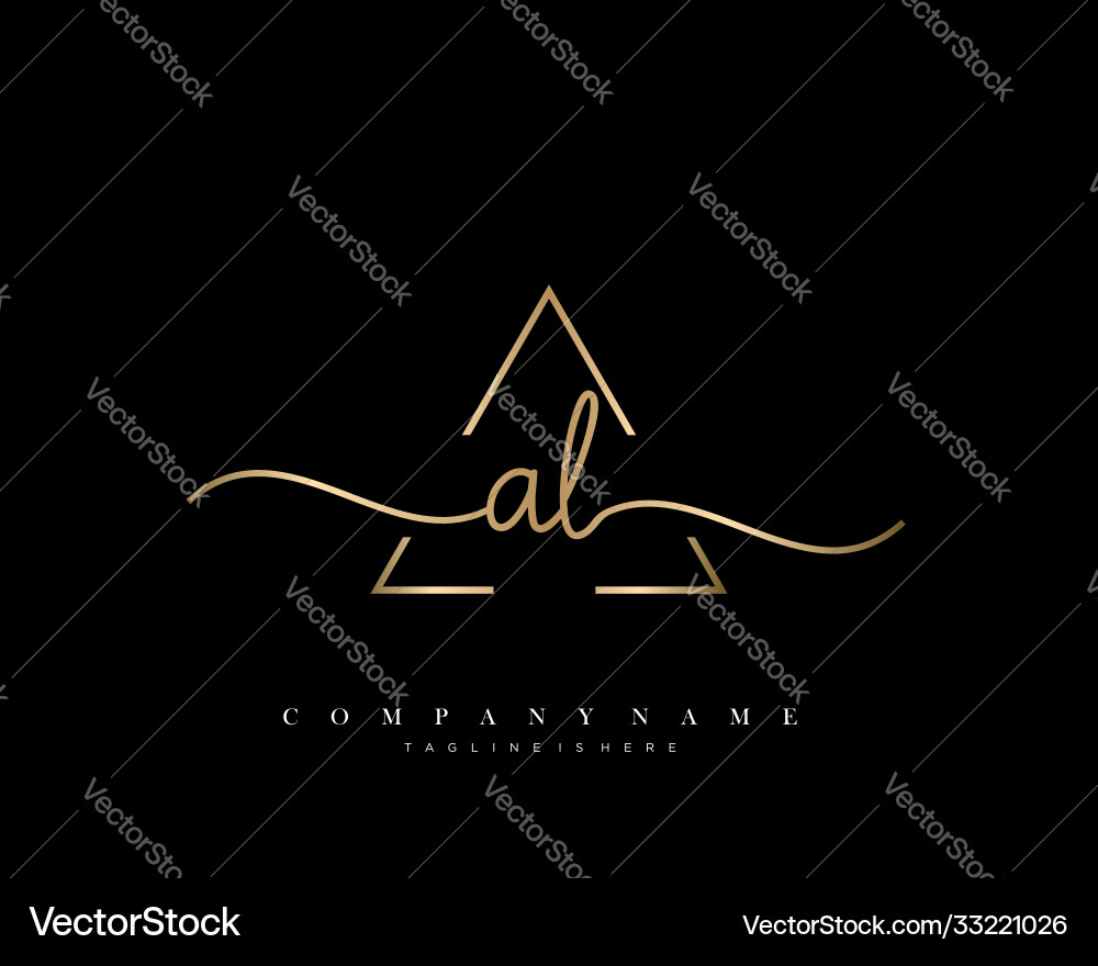 Al initial handwriting logo Royalty Free Vector Image