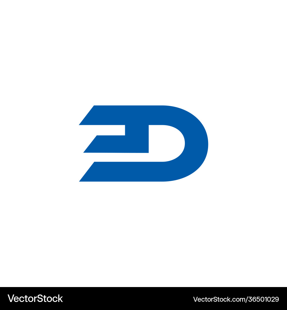 Abstract letter ed simple geometric logo Vector Image