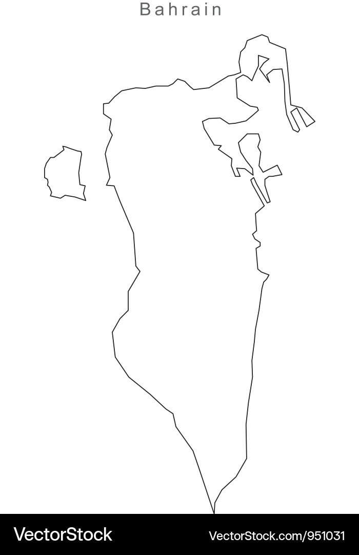 Black White Bahrain Outline Map Royalty Free Vector Image