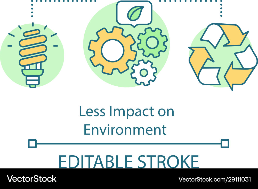 Less impact on environment advantage concept icon Vector Image