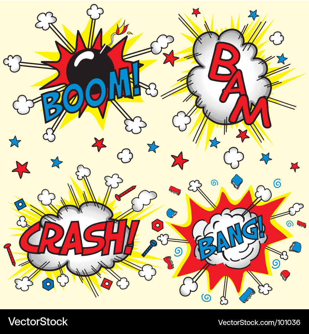 Crash bam boom and bang Royalty Free Vector Image