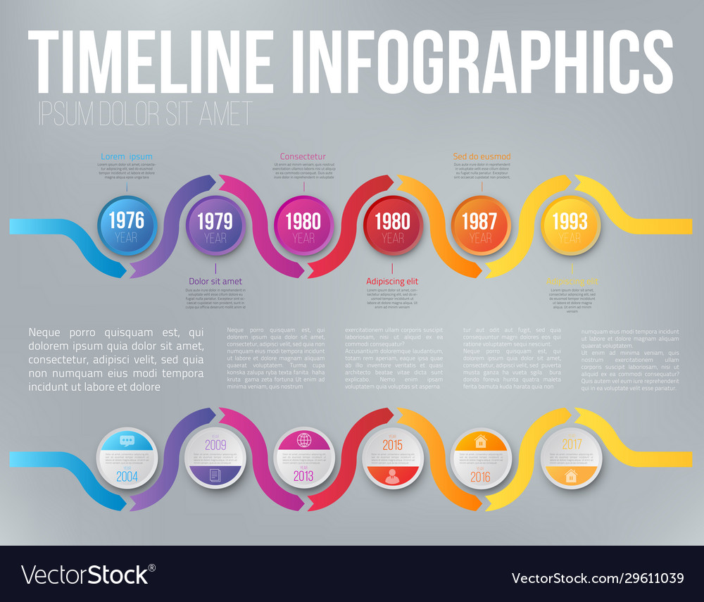 Infographics arrow timeline hystory template Vector Image Infographics arrow timeline hystory template Vector Image