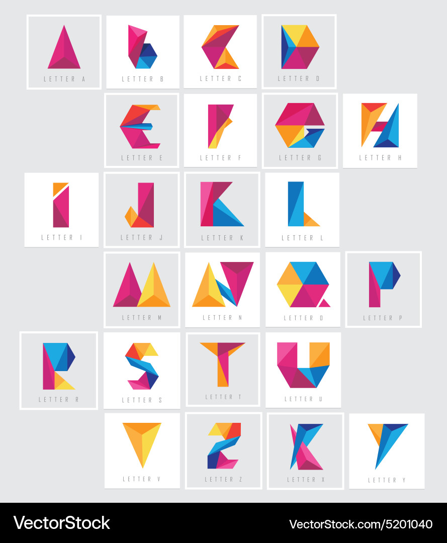 Geometric Letters Royalty Free Vector Image - VectorStock