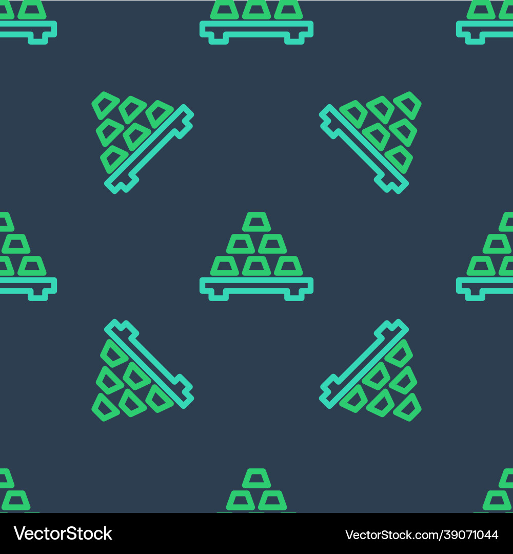 Line gold bars icon isolated seamless pattern Vector Image