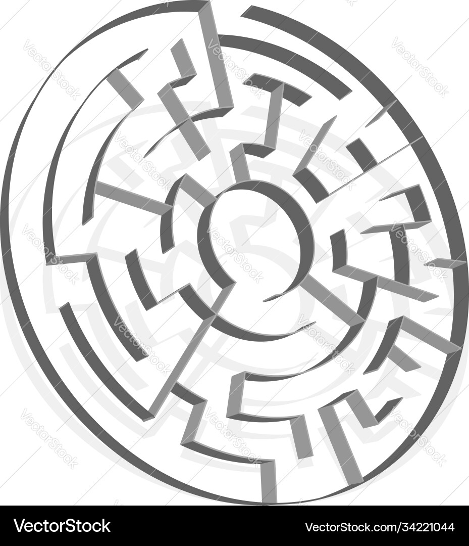 Solvable 3d mazes labyrinths puzzle brain teaser Vector Image