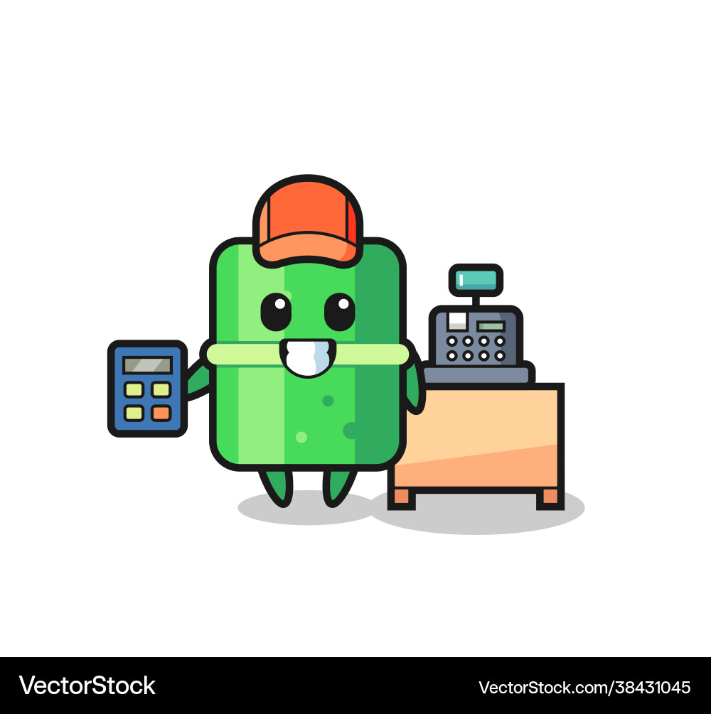 Bamboo character as a cashier Royalty Free Vector Image
