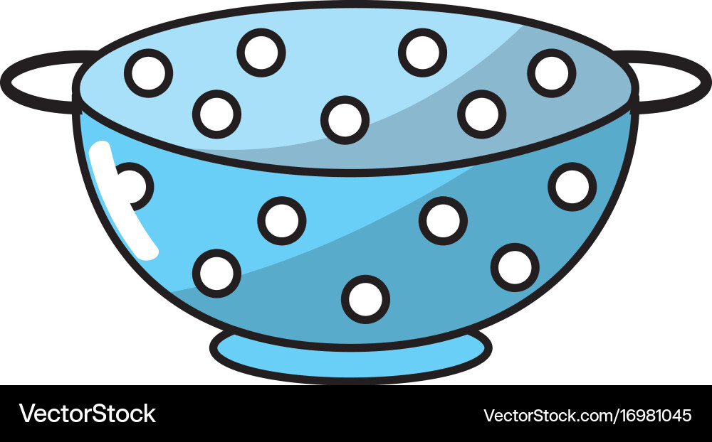 Colander kitchen utensil object to cuisine Vector Image