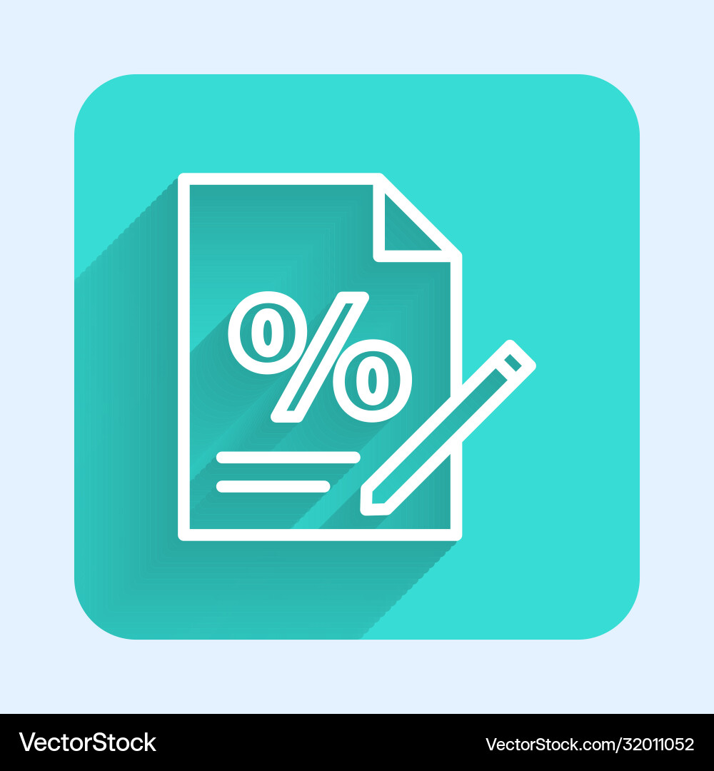 White line finance document icon isolated Vector Image