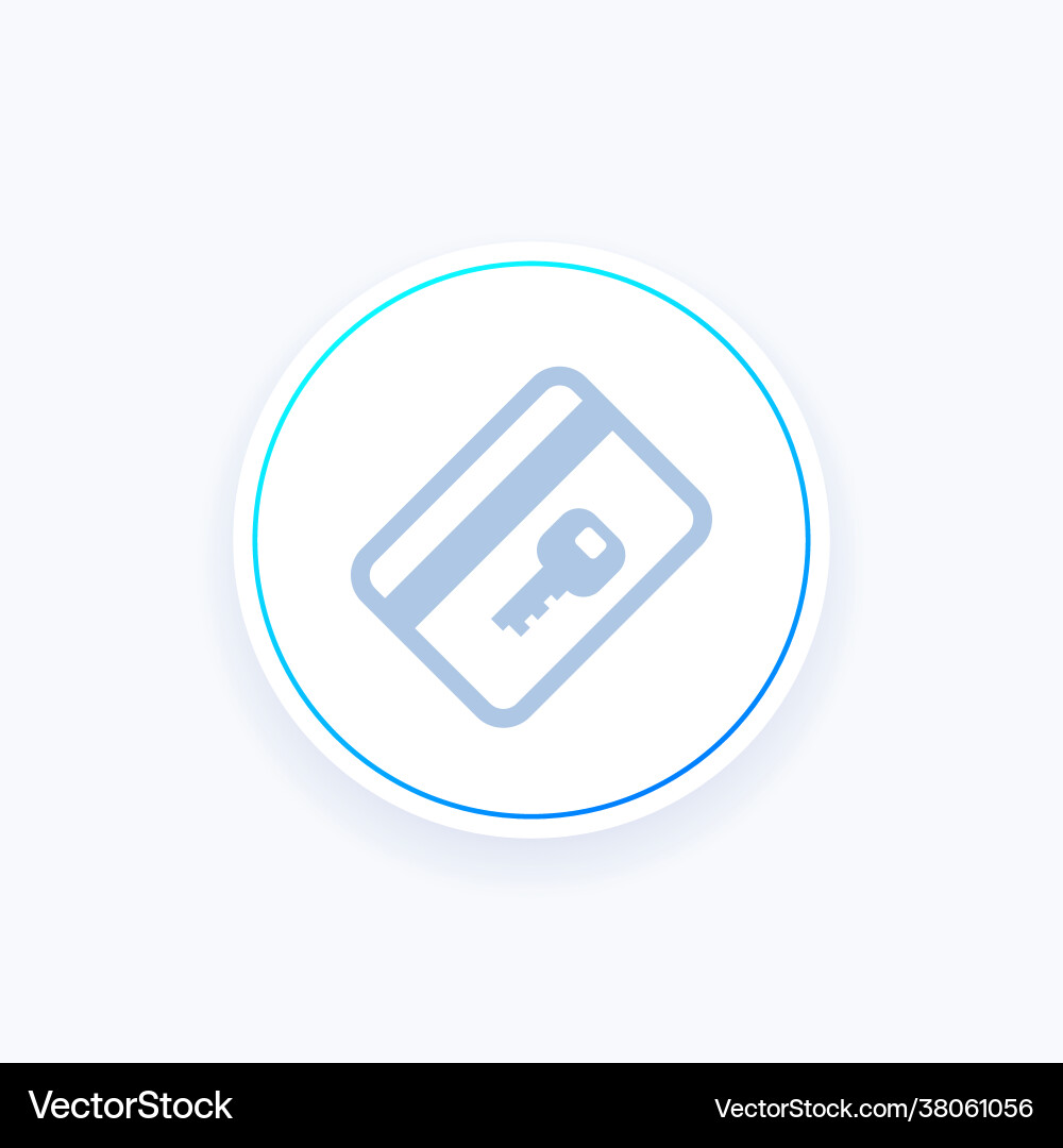 Card key or electronic pass icon Royalty Free Vector Image