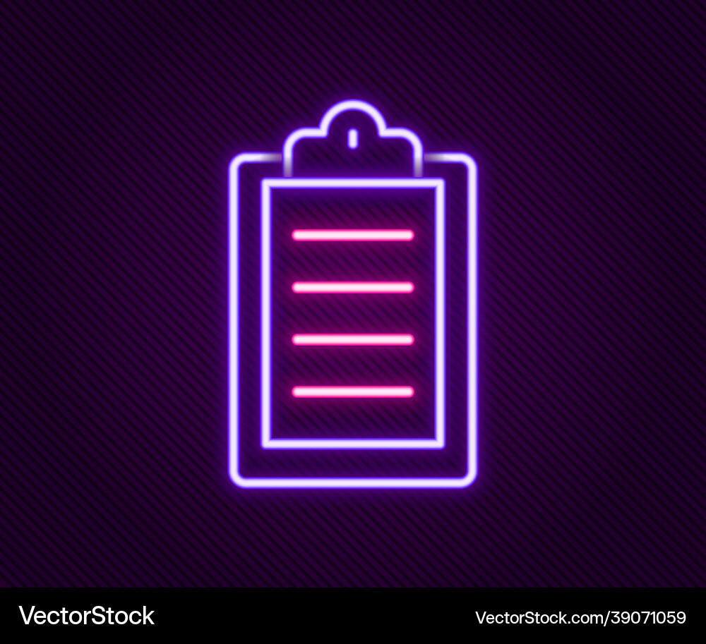 Glowing neon line sport training program Vector Image