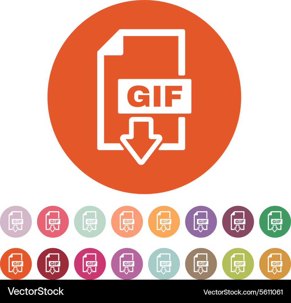 Gif icon file format symbol flat Royalty Free Vector Image