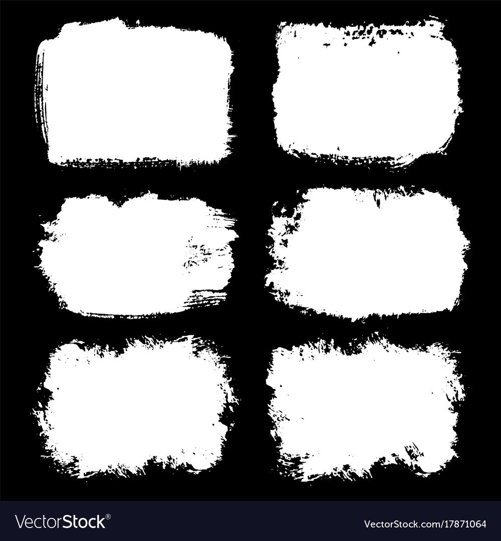 Set of black paint ink brush strokes frames Vector Image