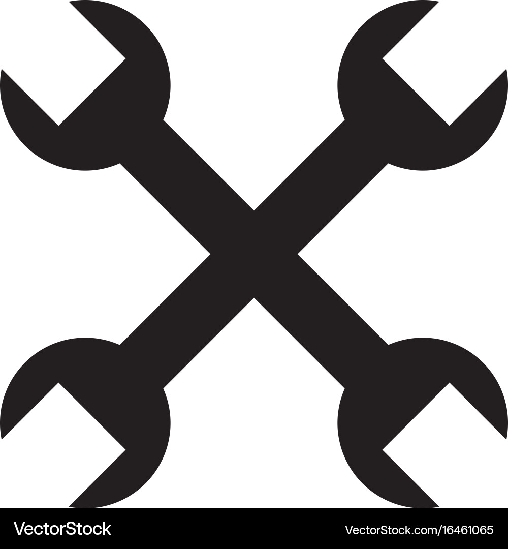Cross wrench tools isolated icon Royalty Free Vector Image