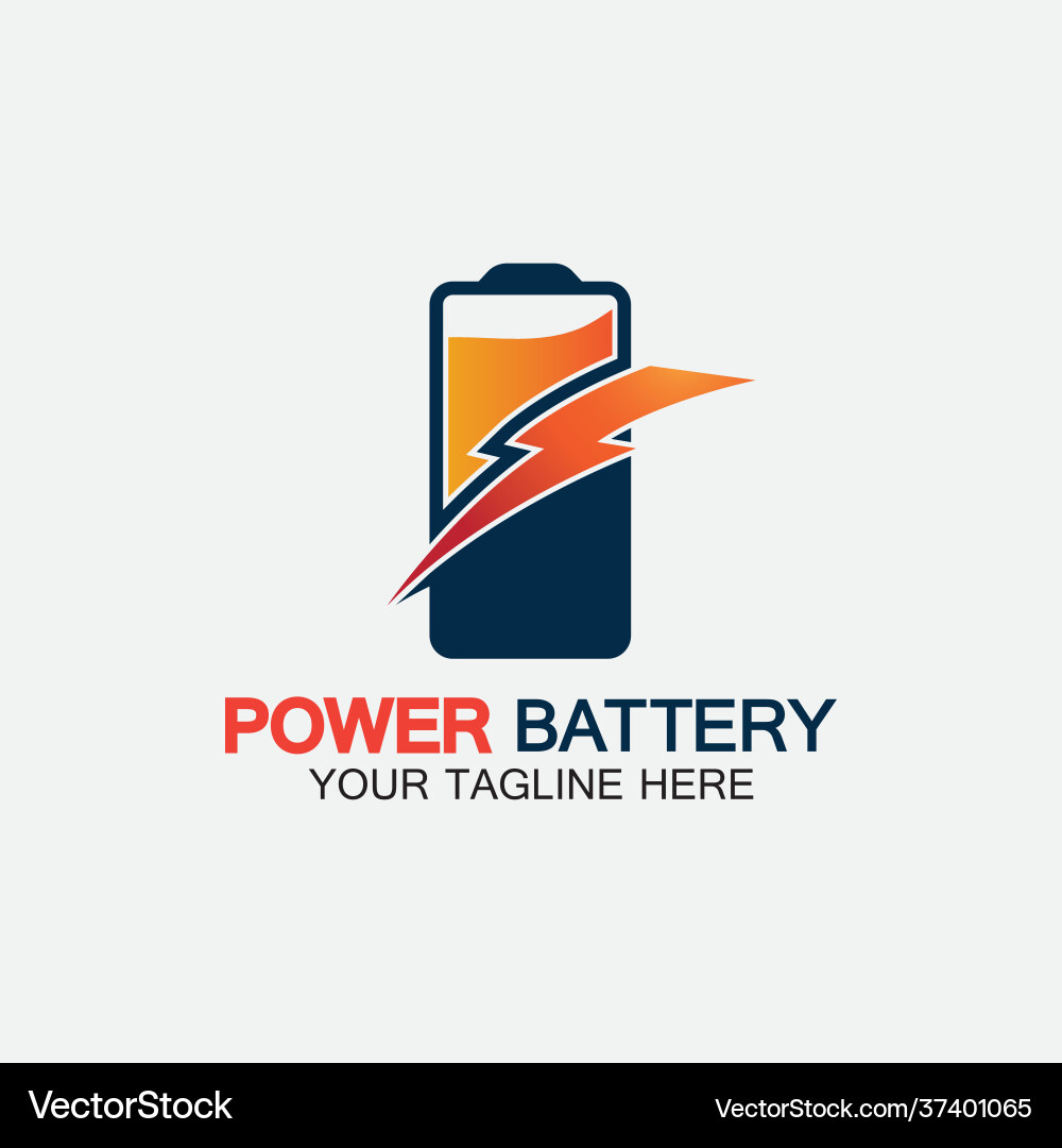 Power battery logo icon design templatebattery Vector Image