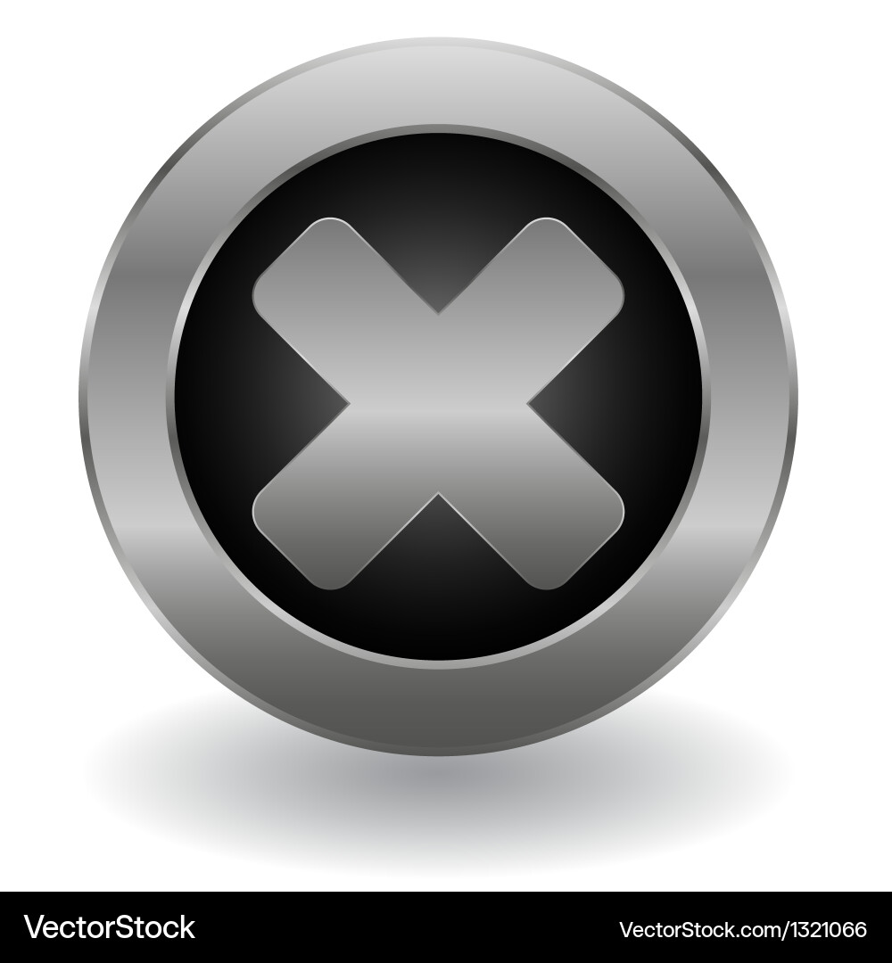 Metallic reject button Royalty Free Vector Image