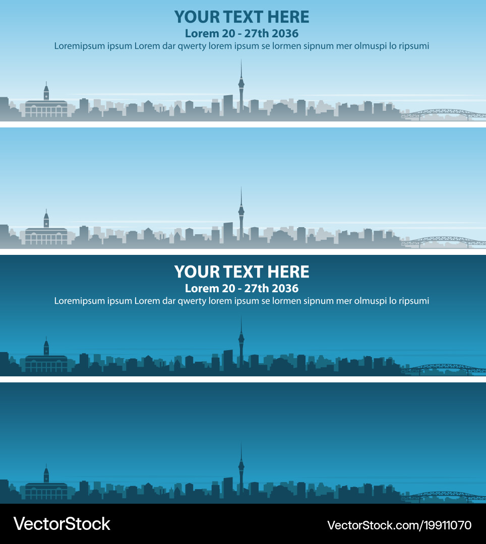 Auckland skyline event banner Royalty Free Vector Image