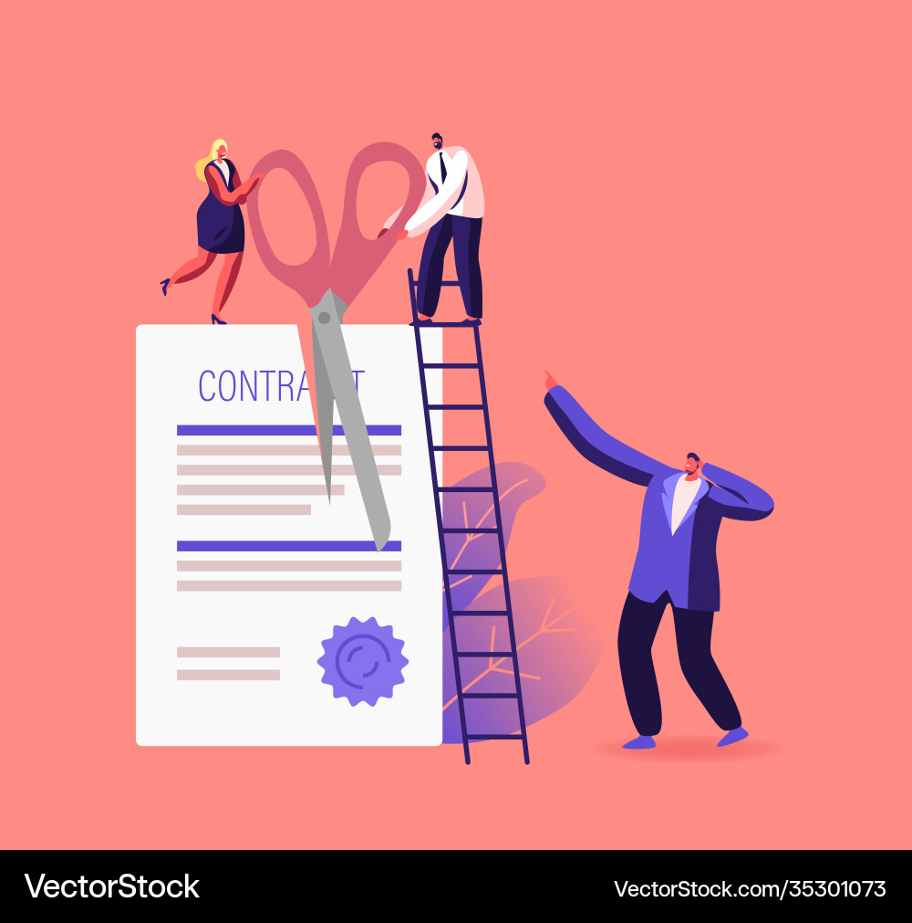 Contract cancellation agreement termination Vector Image