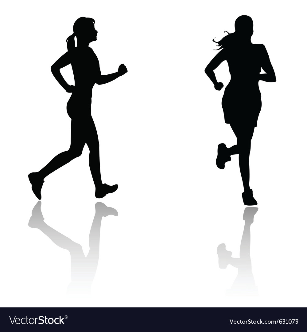 Silhouette run woman Royalty Free Vector Image