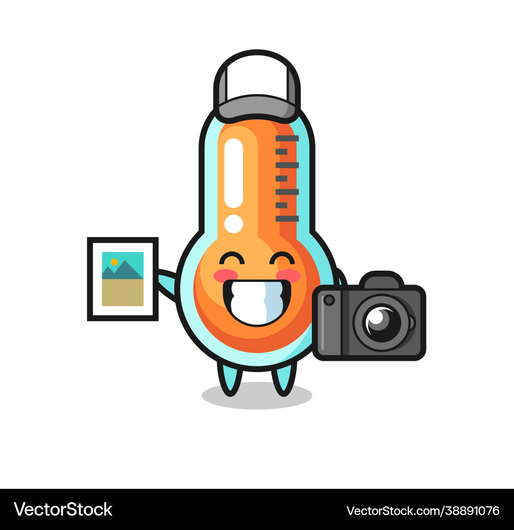 Character thermometer as a photographer Royalty Free Vector