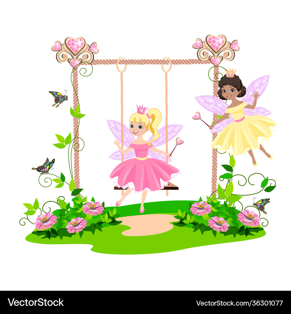 Swing princess Royalty Free Vector Image - VectorStock
