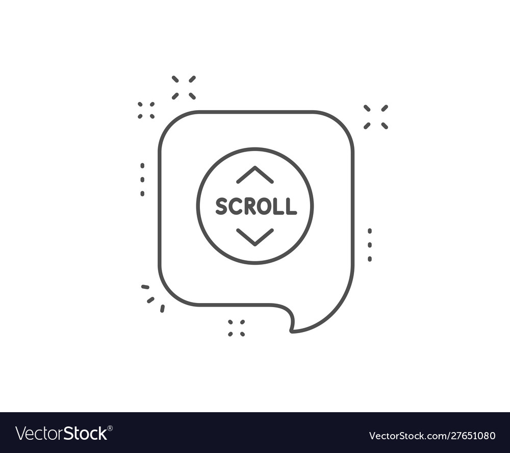 Scroll down button line icon scrolling screen Vector Image