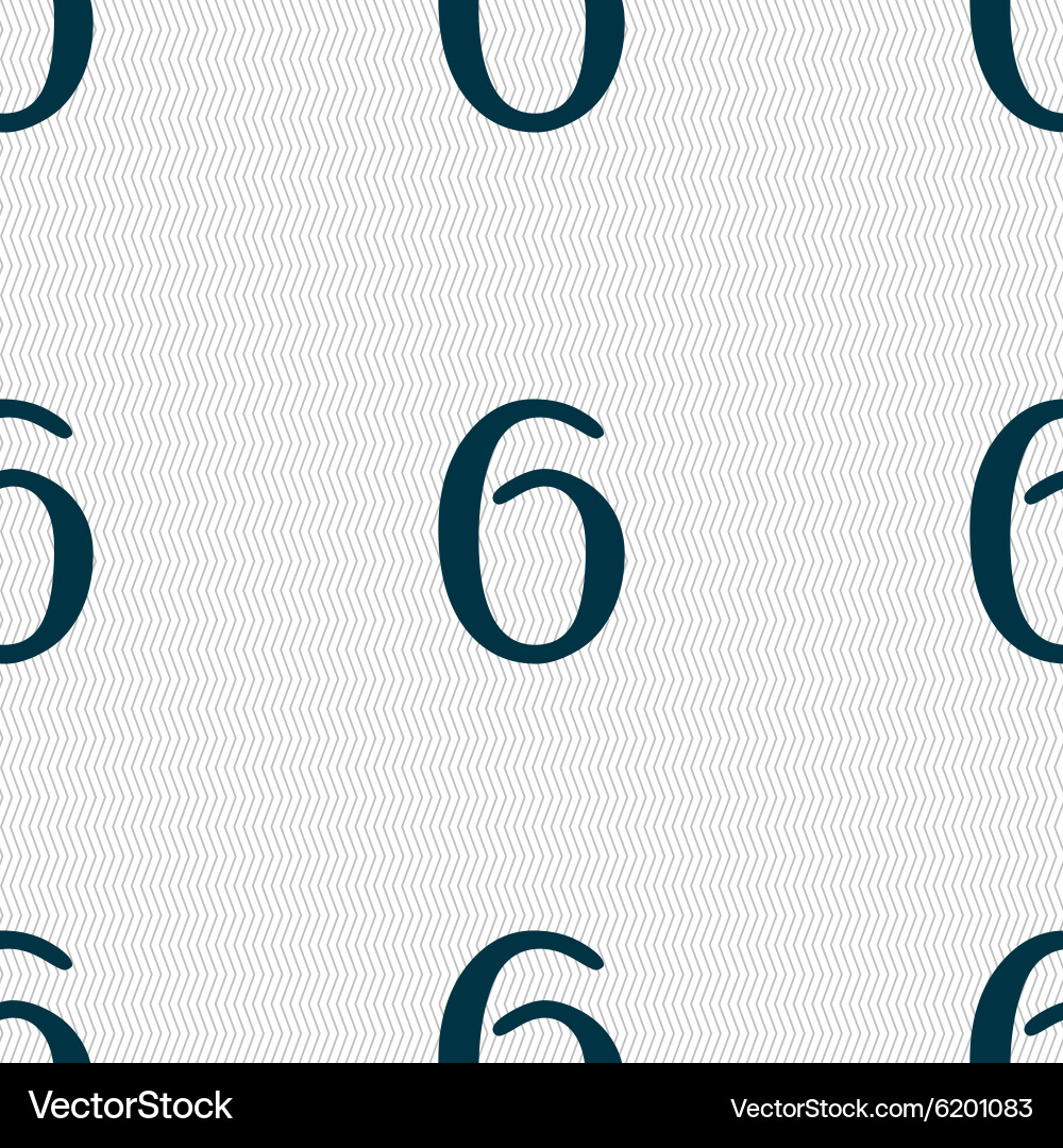 Number six icon sign seamless abstract background Vector Image