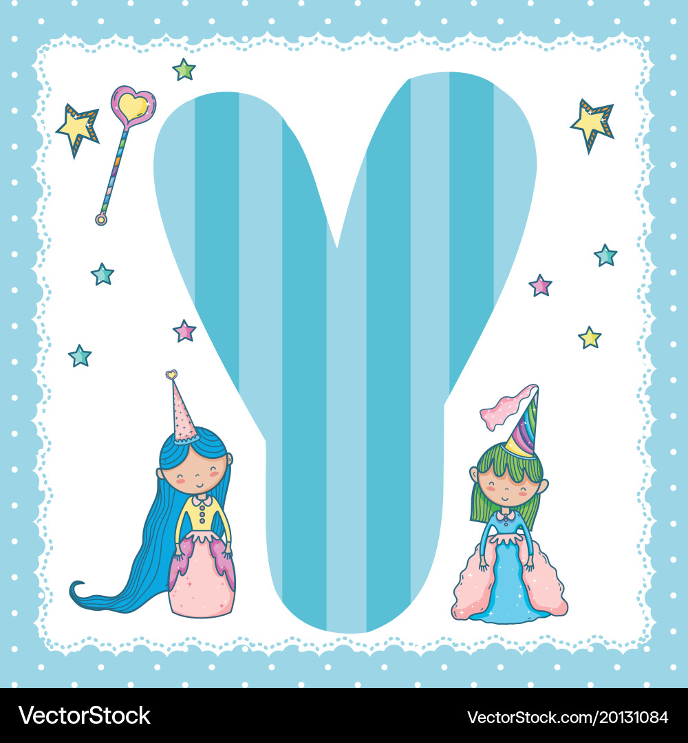 Y alphabet letter for kids Royalty Free Vector Image
