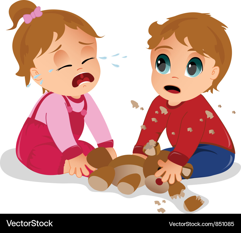 Toddlers arguing Royalty Free Vector Image - VectorStock